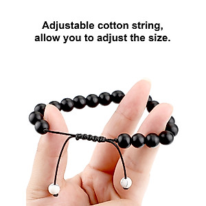 BBTO Howlite Bracelet for Couples Black Matte Agate Bracelet Distance Bracelet Energy Beads Bracelet