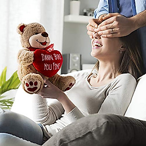 Seymour Butz Valentine Bear - Funny 8" Tall Premium Soft Teddy - Ideal for Long Distance Relationship Gifts & 1 Month for Girlfriend