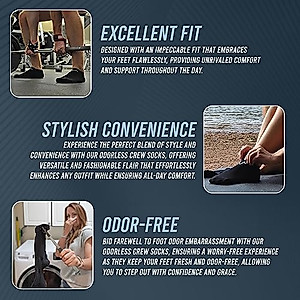 OX SOX Odorless Cotton Ankle Socks - Moisture-Wicking & Airy Comfort with Advanced Odor Control Technology - Breathable Athletic Footwear, Anti Odor & Anti-Sweat Socks for Men - 3 pairs (Black)