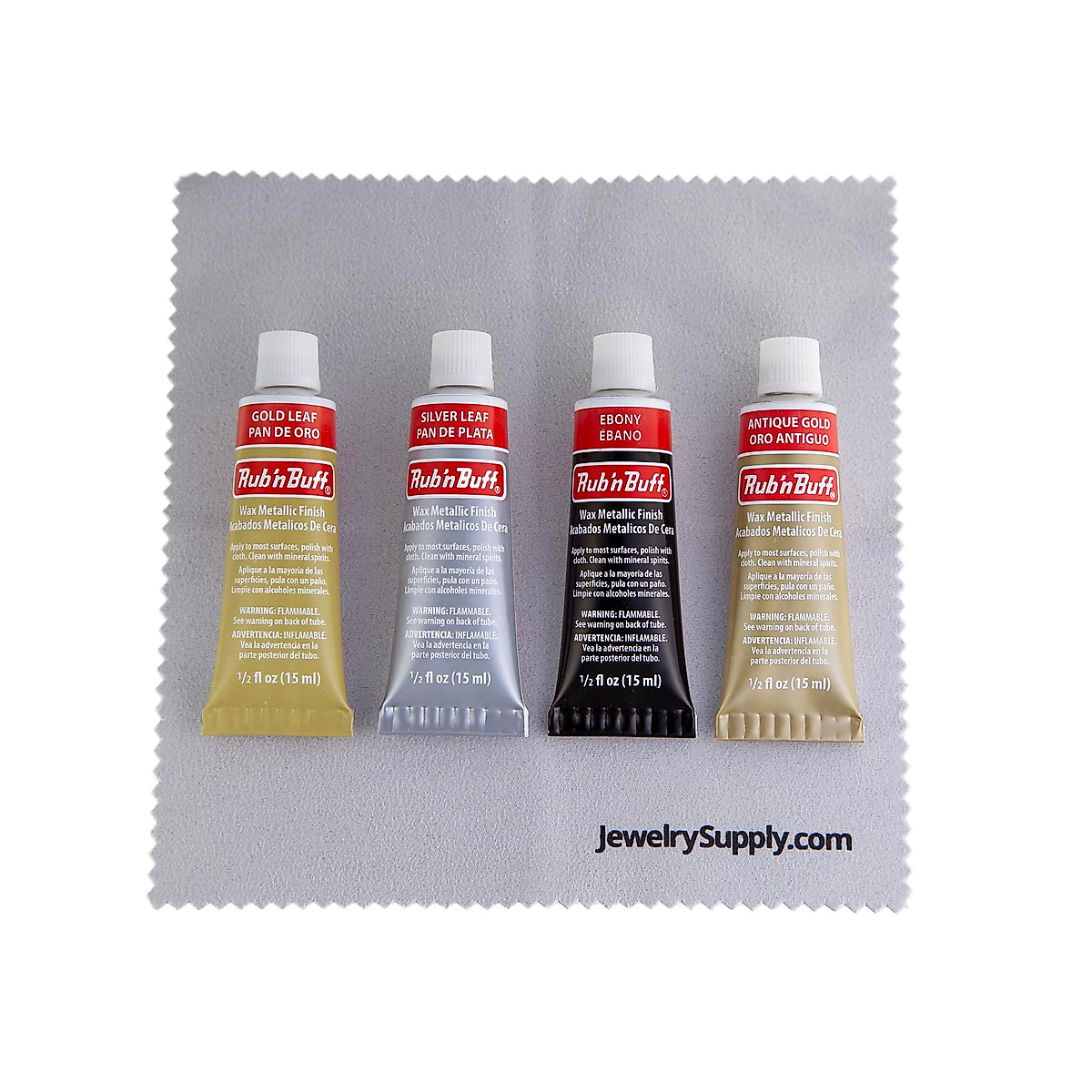 Rub-N-Buff 4 Color Assortment (Silver Leaf, Antique Gold, Gold Leaf, Ebony)