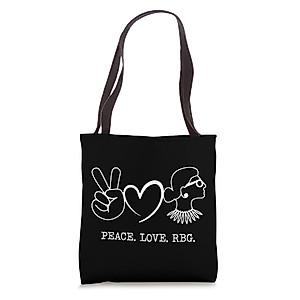 Peace Love RBG Notorious Feminist Pro-Choice Women's Rights Tote Bag