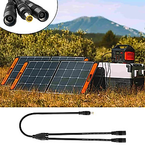 PAEKQ Solar Adapter 8mm Splitter, DC8mm Female and Male Combiner Cable Y Splitter Adapter Cable for Solar Panel Portable Power Station Compatible with Jackery Goal Zero