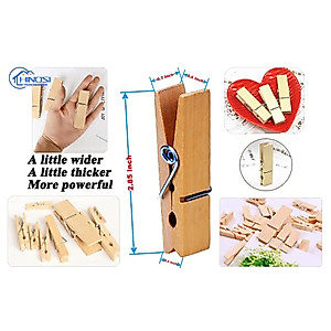 30pcs Large Wooden Clothespins, Sturdy and Heavy Duty Clothes Pins for Hanging, Outdoor, Crafts