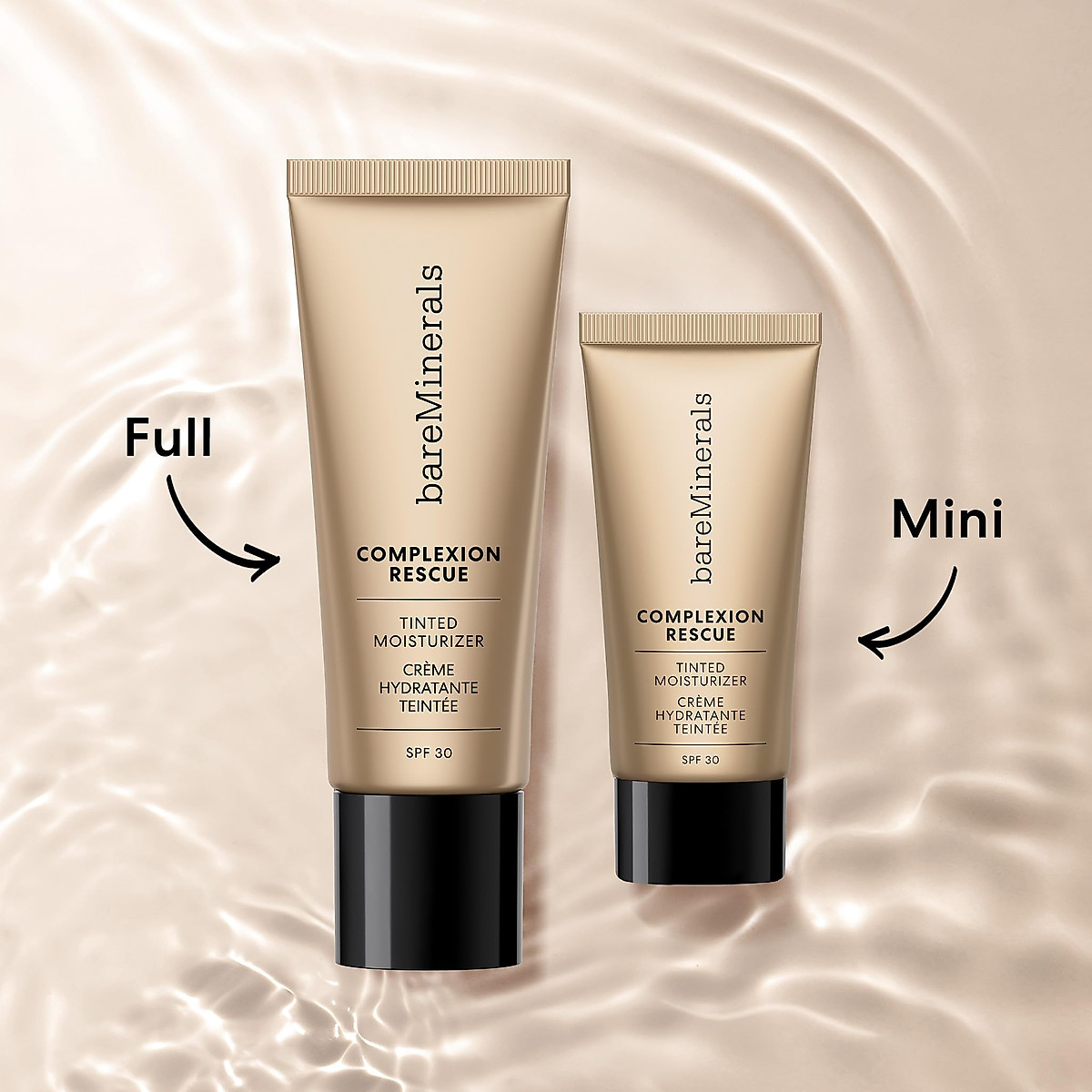bareMinerals Complexion Rescue Tinted Moisturizer for Face with SPF 30 + Hyaluronic Acid, Hydrating Tinted Mineral Sunscreen for Face, Skin Tint, Vegan
