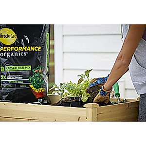Miracle-Gro Performance Organics Raised Bed Mix - Organic and Natural Ingredients, Potting Soil Blended for Raised Bed Gardening, Grow More Vegetables, Flowers and Herbs (vs unfed plants), 1.3 cu. ft.
