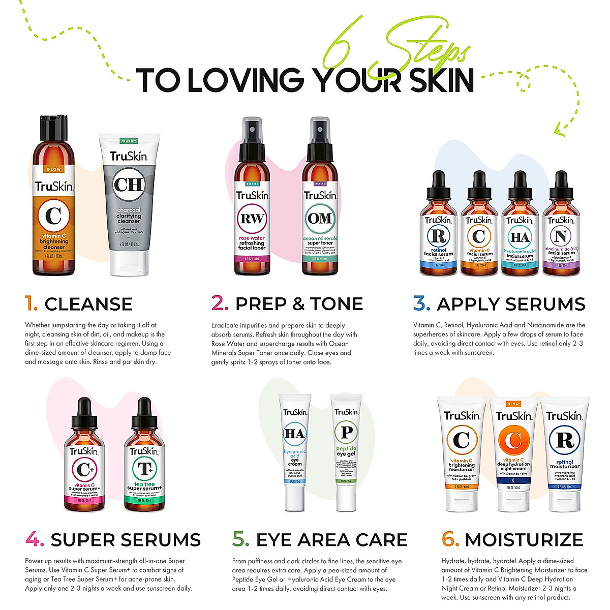 TruSkin Rose Water Toner for Face – Refreshing Toner Made with 100% Rose Water, Gently Hydrates and Revitalizes – Skin Care to Refine and Balance Skin for a Healthy-Looking Complexion, 4 fl oz