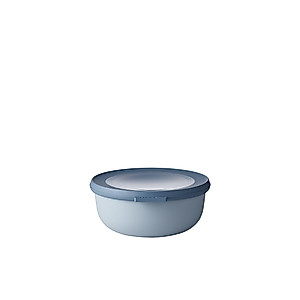 MEPAL, Cirqula Multi Food Storage and Serving Bowl with Lid, Food Prep Container, Shallow, Nordic Blue, 0.8 Quart (750 milliliters, 25 ounces), 1 Count
