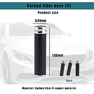 UGSHY 4 PCS Carbon Fiber Auto Door Lock Pin Cover, Door Bolt Decorative Modification Cover, Interior Vehicle Door Pull Pins, Car Lock Knobs Pin Stick, Universal for Most Cars (Black)
