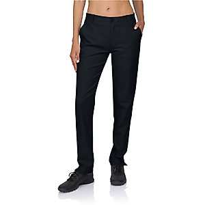 Three Sixty Six Women’s Quick Dry Golf Pants 30 Inch Inseam - Lightweight 4-Way Stretch, Moisture Wicking, Anti-Odor, UPF 50+ Jet Black