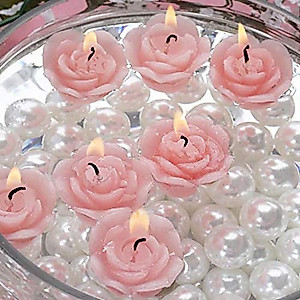 Efavormart Set of 12 Pink Mini Floating Rose Candle Ideal for Aromatherapy Weddings Party Favors Home Decoration Supplies
