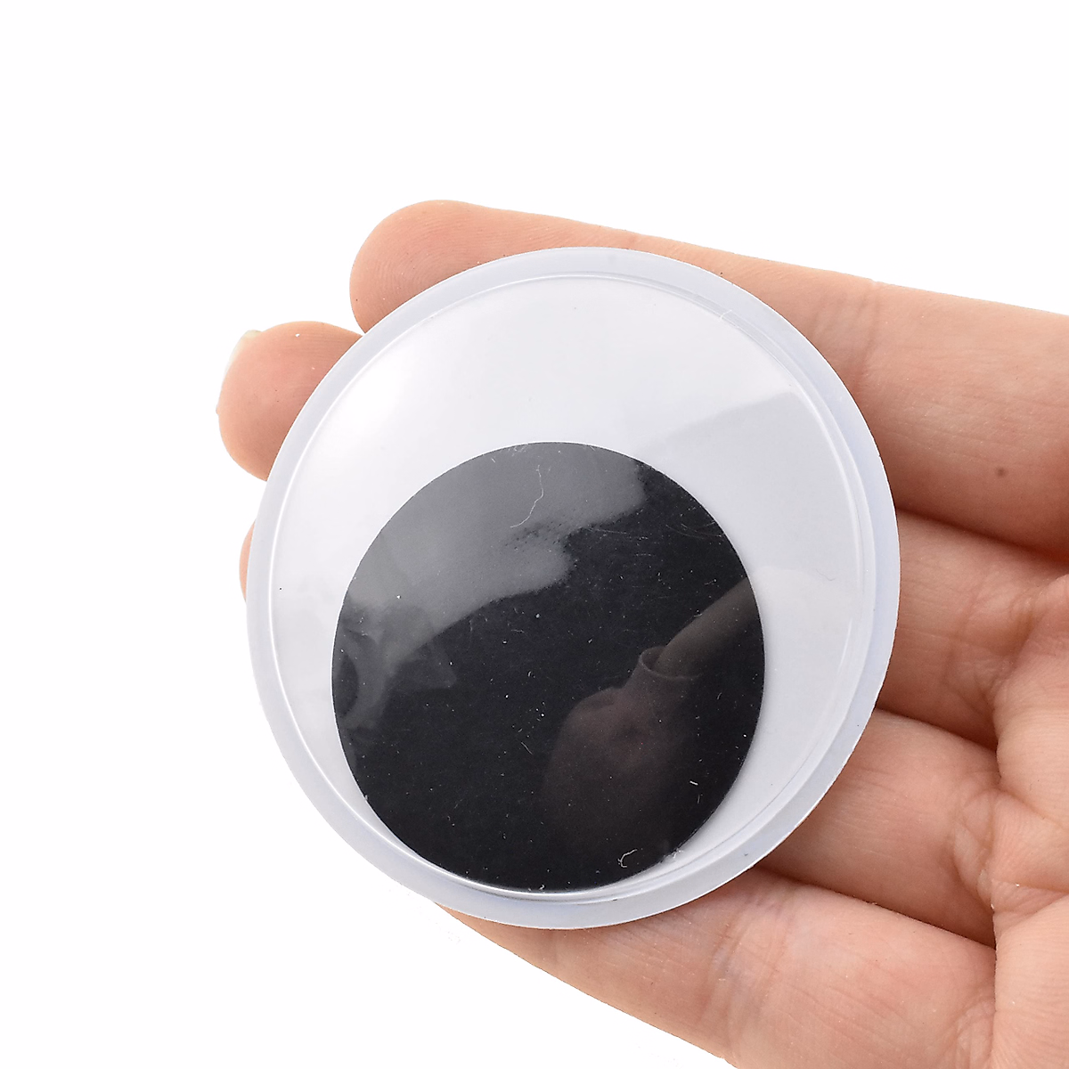 AOLDHYY Yuyuvan Wiggle Googly Eyes with Self Adhesive 50mm Sticker Sturdy Peel Off Cleanly No Glue Needed Decorate Vivid Effect for DIY Craft Fun Plastic Black and White Multi Sizes 10pcs