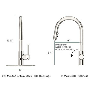 Pfister Stellen Touchless Kitchen Faucet with Pull Down Sprayer, Single Handle, High Arc, Stainless Steel Finish, LG529ESAS