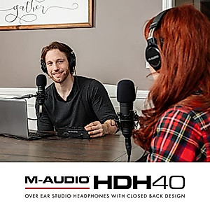 M-Audio HDH40 – Over Ear Studio Headphones with Closed Back Design, Flexible Headband and 2.7m Cable for Studio Monitoring, Podcasting and Recording