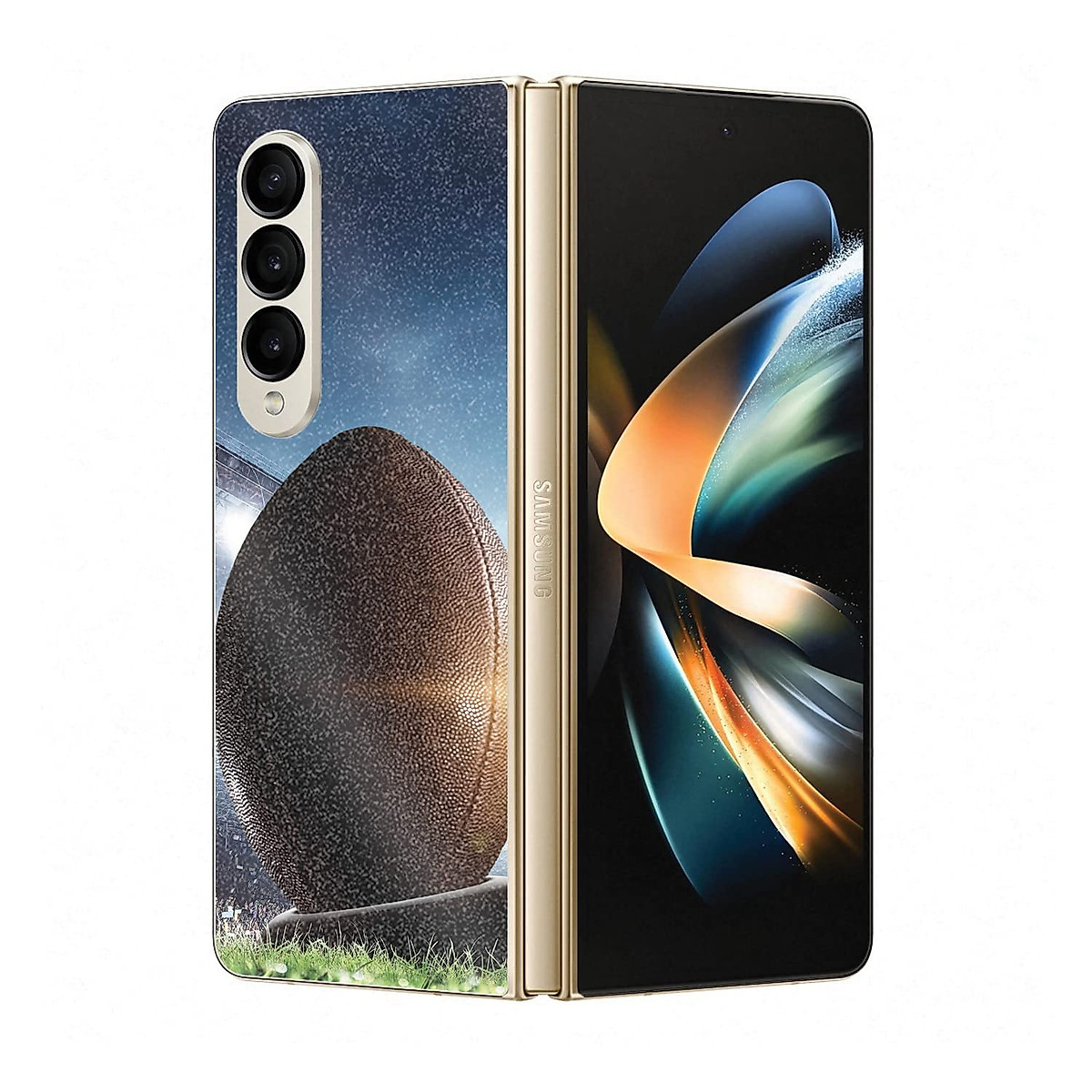 MightySkins Glossy Glitter Skin Compatible with Samsung Galaxy Z Fold 4 - Big Game | Protective, Durable High-Gloss Glitter Finish | Easy to Apply, Remove, and Change Styles | Made in The USA