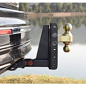 TOPTOW 64382 Adjustable Trailer Tow Hitch with Dual Ball 2" & 2-5/16", 8-1/2" Drop, 2-1/2" Receiver Shank, 22,000lbs Capacity…