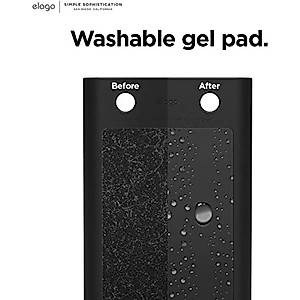 elago Universal Remote Holder Mount Compatible with Apple TV Remote and All Other Remote Controls - Reusable Gel Pad or Screw Mounting Options, Available Wired Charging [ Medium ] [Black]