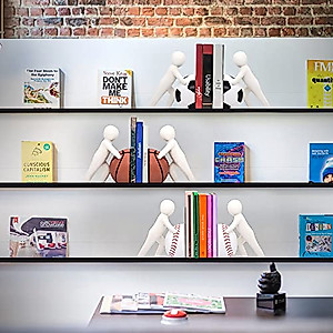 Joyvano Soccer Bookends - Decorative Sports Bookends for Kids - Unique & Heavy Duty Book Ends to Hold Books - Soccer Room Decor - Book Holder for Shelves