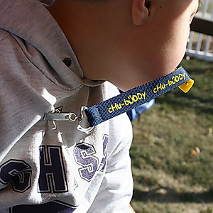 CHU-BUDDY Chubuddy Chew Holder Black Screen Print- Black Tether and Natural Strap