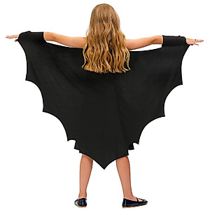 BesserBay Kid's Black Bat Wings Cape Costume Dress Up Accessory 8-10 Years