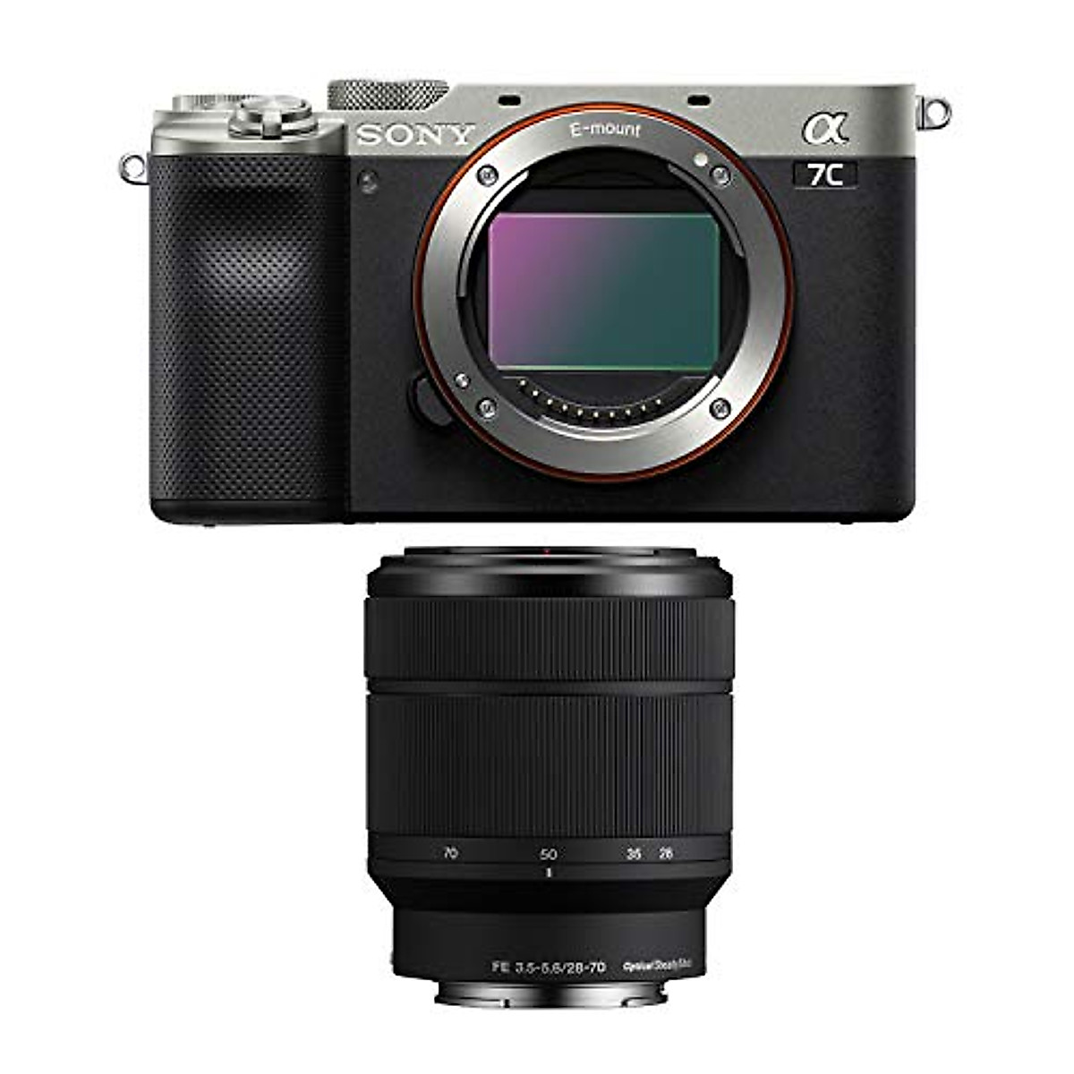 Sony Alpha a7C Full-Frame Mirrorless Camera (Silver) Bundle with FE 28-70mm f/3.5-5.6 OSS Lens (6 Items)