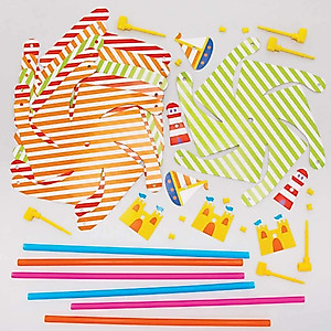 Baker Ross FE287 Seaside Windmill Kits - Pack of 6, for Kids Arts and Crafts Projects, Crafts for Children to Decorate, Personalise and Display