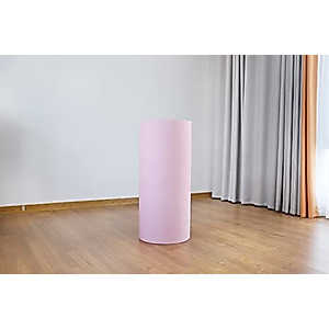 ittsmnt Solid Flesh Pink Round Pedestal Covers for Birthday Party Flesh Pink Plinth Cover Fabric Round Cylinder Cover for Baby Shower Wedding Baptism Communion Event Props Dia36 H75