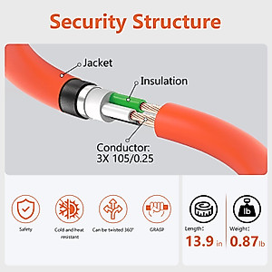 boeemi 30 Amp RV Generator Adapter- 14 Inch 3 Prong L5-30P Twist Lock Male Plug to TT-30R Female, STW 10/3 RV Plug Adapter Cord for Generator