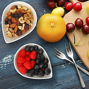 Keponbee Sauce Bowl for Dipping, Cute White Ceramic Dessert Bowls Set of 6 for Side Dish/Soup/Fruits/Nuts, 8oz/pc