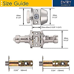 Keyed Alike Lever Set with Single Cylinder Deadbolt, Reversible Wave Style Satin Nickel Lockset, Lever Door Handle with Key and Lock for Bedroom, Front Door 4 Pack