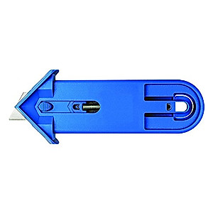 Aviditi EZ1™Ambidextrous Spring-Back Safety Cutter,Blue,Self-Retracting Blade,Easily Cut Boxes,Plastic Strapping&Tape,Blade Easy to Change,Craft&Warehouse Use,Case of 25