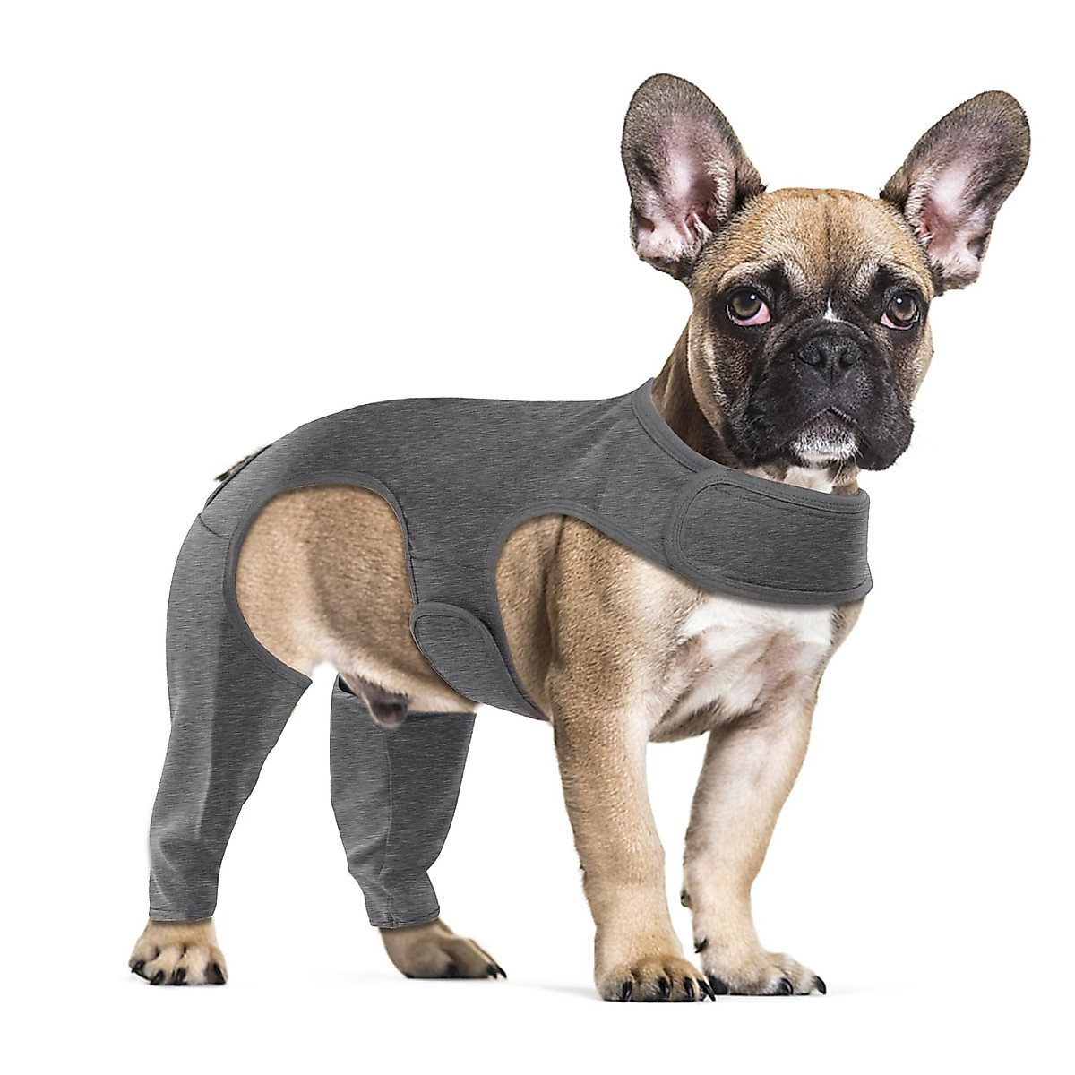 Yoolhamy Dog Surgery Recovery Suit, Dog Leg Wound Protector Brace, Comfortable Dog Elbow Protector Cone Alternative Prevent Licking Bite Long Sleeve Suits Leg Brace Support (Grey, S)