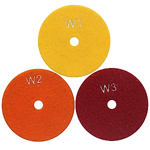 Easy Light 4 Inch 3-Step Flexible Wet Diamond Polishing Pads for Granite Marble 3 Pcs Set