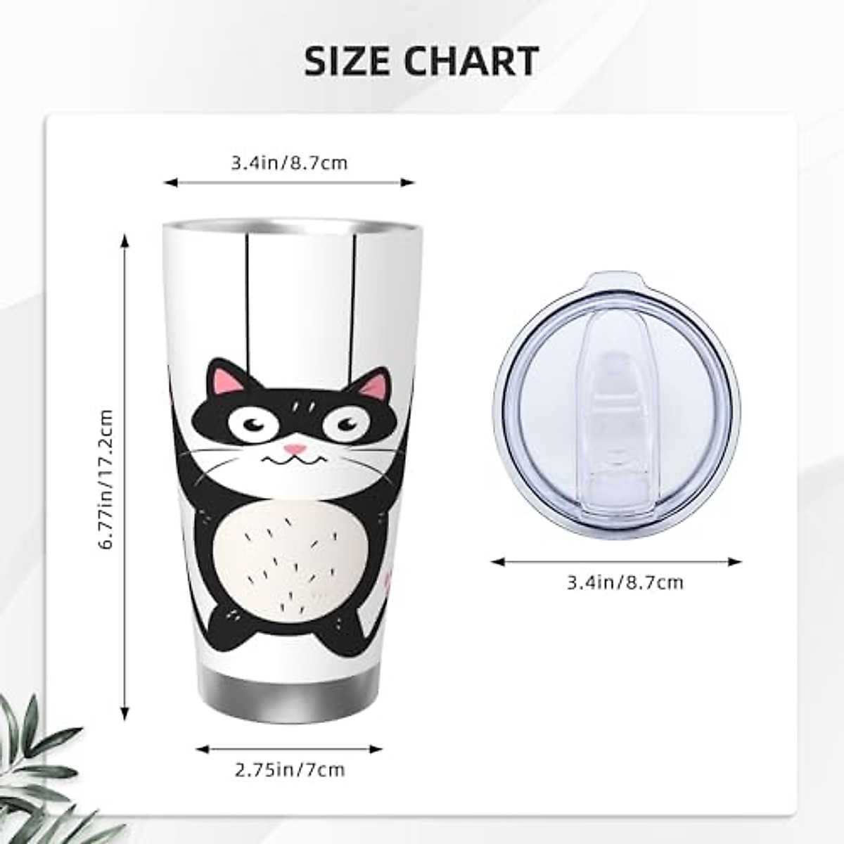 AYCZN Cat Claw 20 OZ Tumbler Stainless Steel Travel Coffee Mug, Funny Kitten Insulated Water Bottle with Lid and 2 StrawsLeakproof Thermal Cup