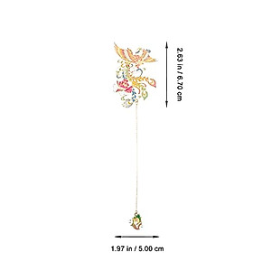 Sewroro Metal Bookmark with Chain: 2pcs Book Page Marker Decorative Book Mark with Chinese Mythology Figure Charm for Book Lover Graduation Gift