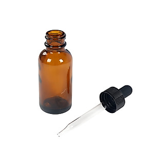 Magic Season Boston Round Glass Bottles (Amber/ 1 fl oz. with Droppers/ 6 Pcs)