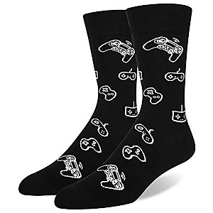 Gaming Socks Men, Novelty Funny Gamer Mid Calf Socks Gift for Game Lovers Teen Boys Kids Sons
