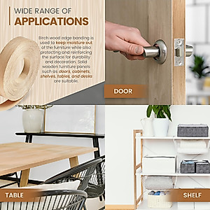 OGOFI - Premium Edge Banding Tape, Size 50 feet 3/4 Inch, Veneers for Plywood, Wood Trim, Furniture, Cabinetry & Construction Wood Veneer Sheet - Hot Melt Adhesive Wood Grain Tape