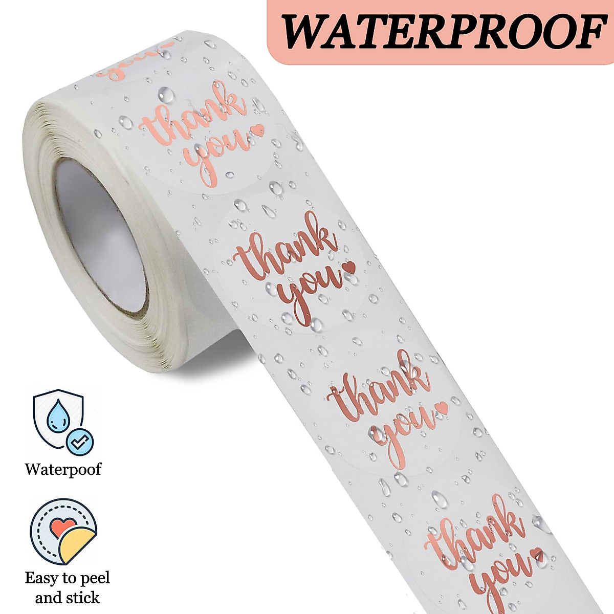 Thank You Stickers Small Business Stickers 1.5 inch Thank You for Supporting My Small Business Stickers Roll Thank You Sticker Labels for Your Order Stickers for Packaging Gift Envelope 500Pcs (white)