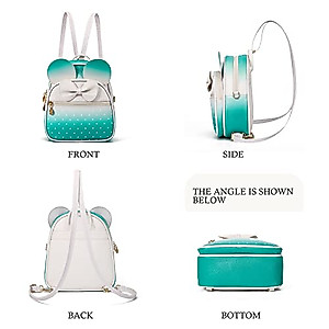 KL928 Girls Mini Backpack Bowknot Polka Dot Cute Small Daypacks Convertible Shoulder Bag Purse for Women