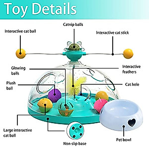 BOIWRCA Cat Toy, Indoor Cat Toy Treasure Chest, Most Loved Interactive Toys for Kittens, Multifunctional Educational Toys with Orbitballs, Feathers and Catnip, Fun Pet Gifts