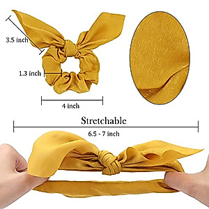 Jaciya Satin Silk Scrunchies for Women Hair Scrunchies for Women's Hair Bow Scrunchie Holder Hair Ties for Girls Pony Tails Hair Ties for Thick Hair No Damage