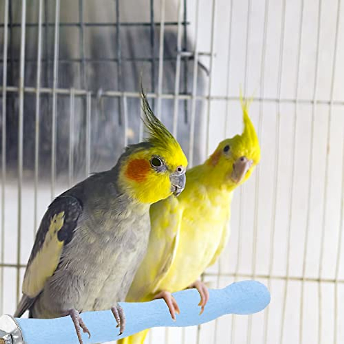 TEHAUX Parrot Toys Bird Perch, Parrot Perch Stand Toy 20cm Bird Cage Perch (Random Color) Bird Cage Accessories