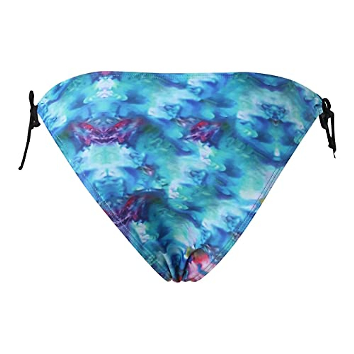 Kinple Women's Stylish Bikini Bottom Tie Side Bathing Briefs Sexy High Cut Panty Floral Print Underwear Casual String Brief Blue