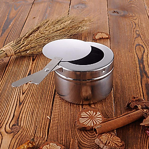 SOIMISS 2pcs Buffet Warmer Fuel Chafer Cover Holder Fuel Holder with Cover Fuel Dish Burner Buffet Fuel Cans Steel Round Fuel Holder Canned Heat Holder Stainless Steel Kitchenware Solid