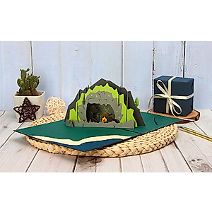 Ribbli Bear 3D Greeting Pop Up Card - Birthday Card,Mothers Day Card,Fathers Day Card,Thank You Card,Animal Card,Camping Card | with Envelope