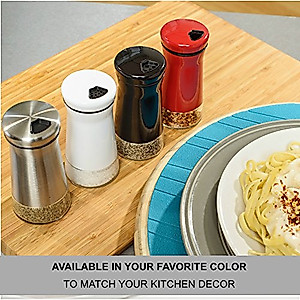 CHEFVANTAGE Salt and Pepper Shakers Set with Adjustable Holes - Stainless Steel
