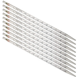 MEETOOT 10pcs Disposable Plastic Graduated Pasteur Pipette 10ml Plastic Scale Pipette Independent Sterilizer Sterile Serological Pipettes