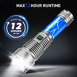 FUROLD Rechargeable LED Flashlights High Lumens 2 Pack 990,000 Super Bright Powerful Flash Light,5 Modes, IPX6 Waterproof,Handheld Tactical Flashlights for Emergency Camping Hiking