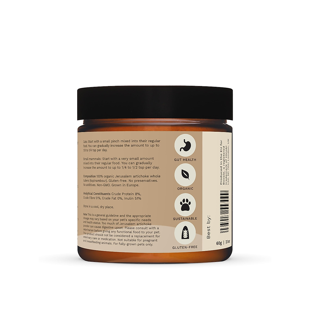 Boosie Organic Prebiotic Powder for Dogs and Cats - Gut Health and Immunity Support - 100% Natural Without Additives or Preservatives - Pet Nutrition