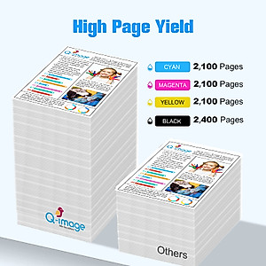 Q-image (No CHIP 414A Toner Cartridge Compatible Replacement for HP 414A W2020A 414X HP Color Pro MFP M479fdw M479fdn M454dw M454dn M454 M479 Printer Toner (4 Pack)